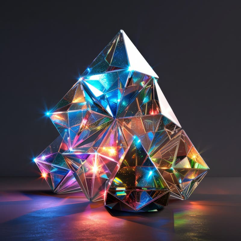 Digital Ai Figure Made of Glowing 3d Triangular Polygons Stock Photo ...