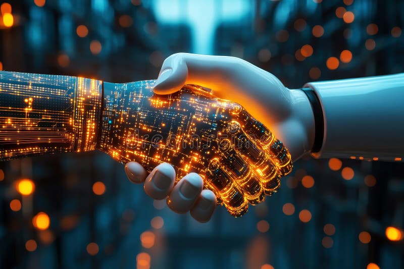 Digital Ai Hand Shaking Integration between Human and Artificial ...