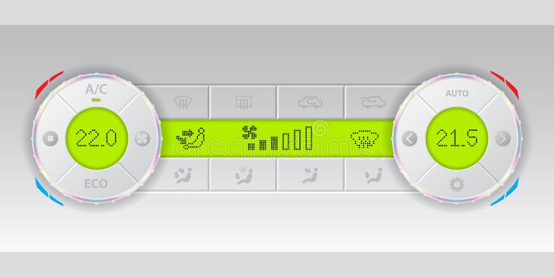 Digital Air Condition White Dashboard Design Stock Vector ...