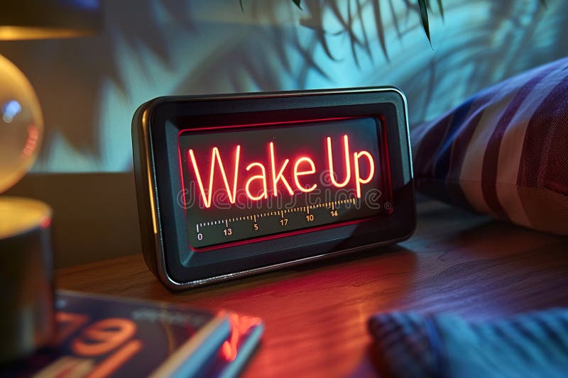 A Digital Alarm Clock on a Bedside Table with a Vintage Touch Stock ...