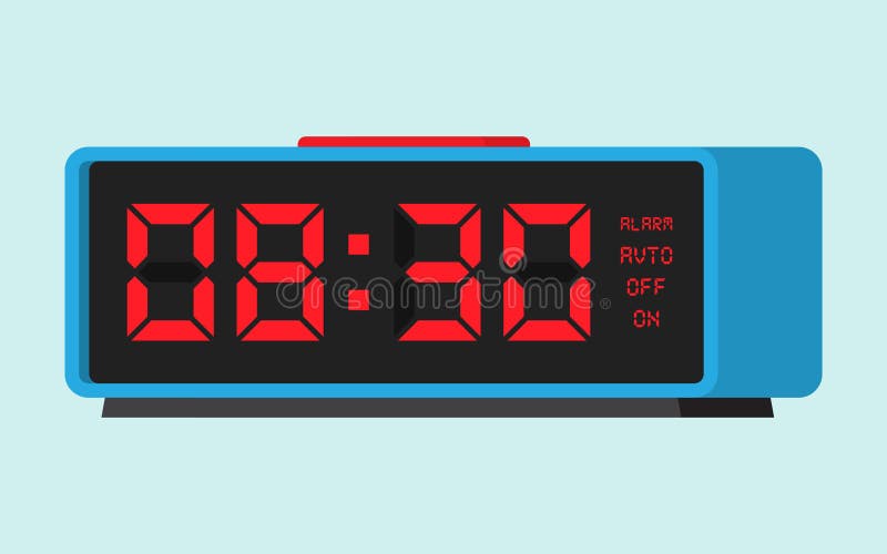 Digital Alarm Clock Cartoon Character Bring Information Board Stock ...