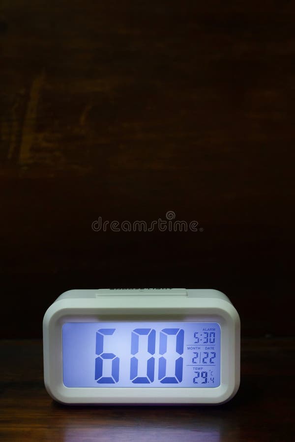 Digital Alarm Clock 6:00 Close Up Image Stock Photo - Image of display ...