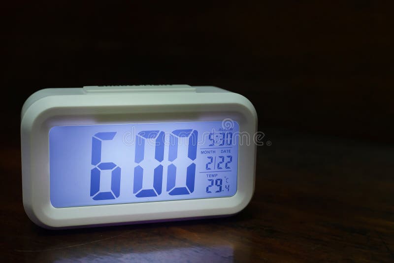 Digital Alarm Clock 6:00 Close Up Image Stock Image - Image of modern ...