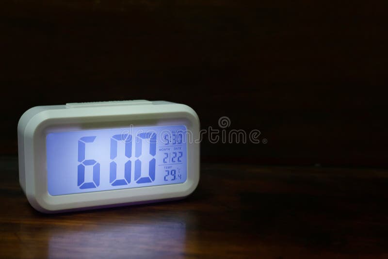 Digital Alarm Clock 6:00 Close Up Image Stock Image - Image of awake ...