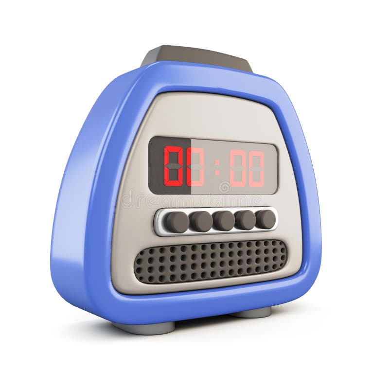 Digital alarm clock. 3d. stock illustration. Illustration of beep ...