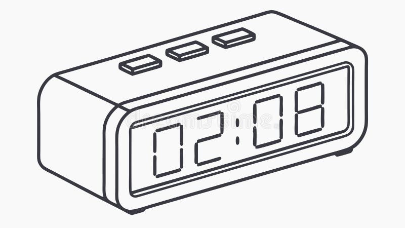 Digital Alarm Clock Displaying Time, Modern Timekeeping, Vector Design ...