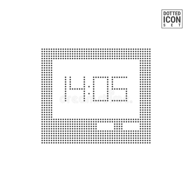 Digital Alarm Clock Dot Pattern Icon. Clock Radio Dotted Icon Isolated ...
