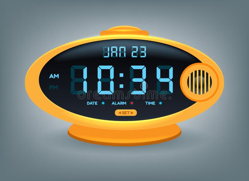 Digital alarm clock stock vector. Illustration of abstract - 195022440