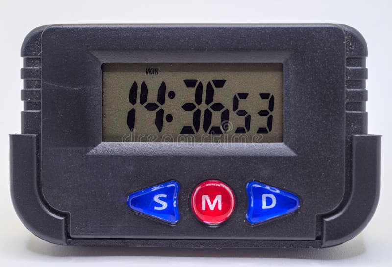 Digital Alarm Clock Isolated on White Background Stock Image - Image of ...