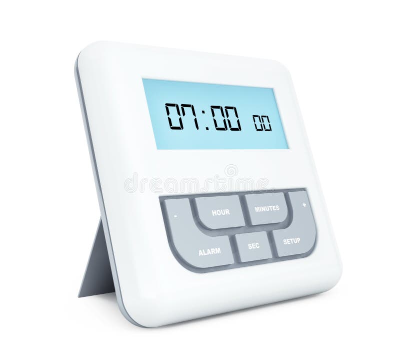 Digital Alarm Clock with LCD Display Stock Image - Image of electronic ...