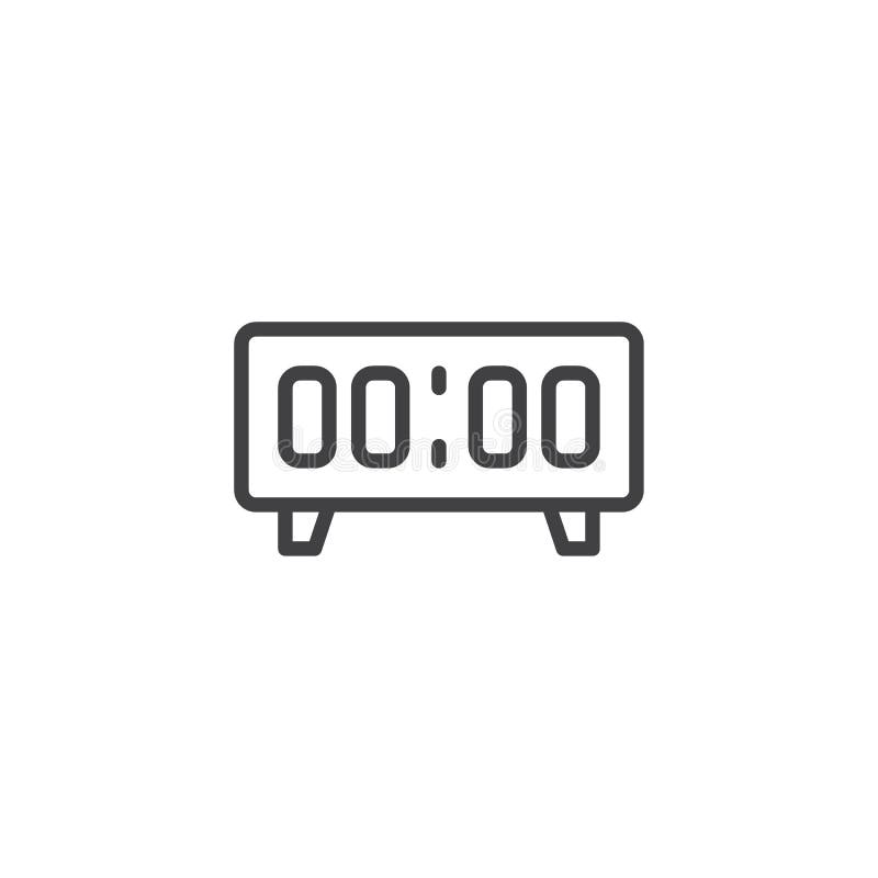 Digital Alarm Clock Line Icon Stock Vector - Illustration of symbol ...