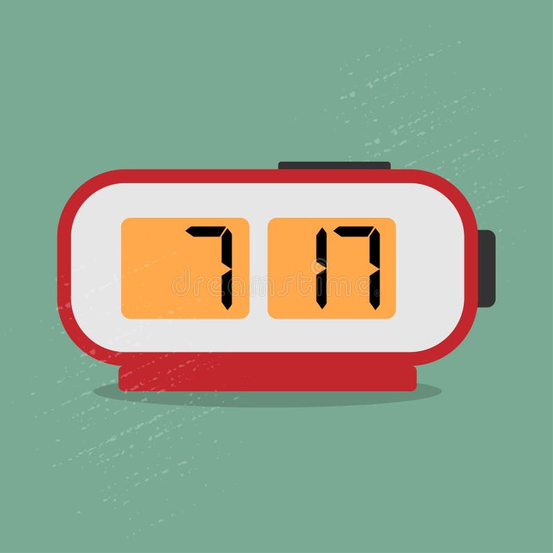 Digital Alarm Clock. Retro Style with Texture Stock Vector ...