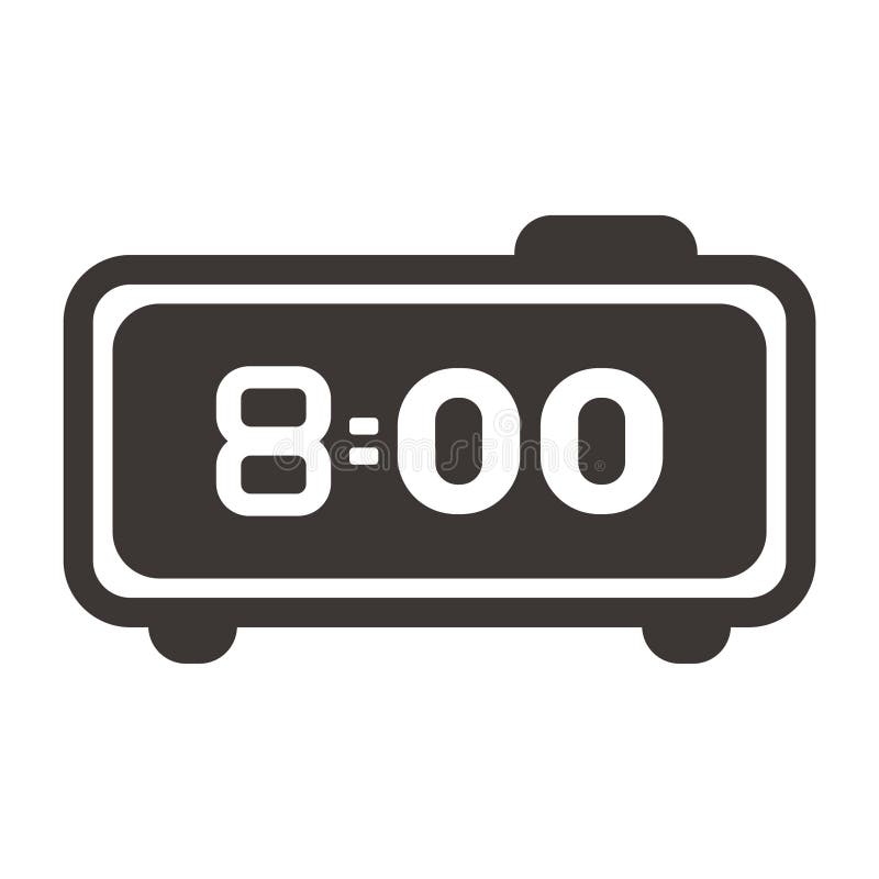 Digital alarm clock. stock vector. Illustration of signs - 192491408