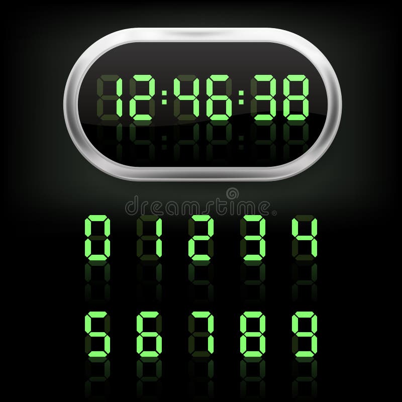 Digital Alarm Clock. Vector Illustration Stock Vector - Illustration of ...
