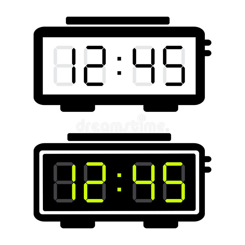 Digital Alarm Clock. Vector Illustration Stock Illustration ...
