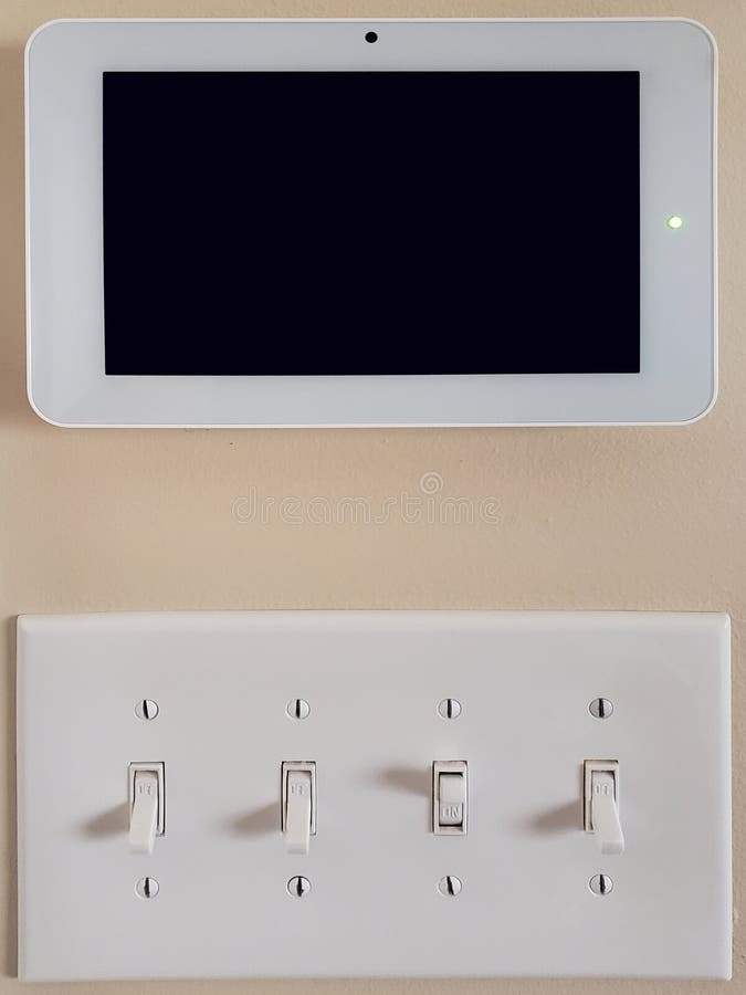 Digital Alarm Pad with Camera and Light Switch Stock Image - Image of ...