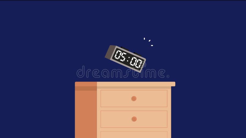 Digital Alarm Ringing at 05:00 or 5 Pm. Animation Stock Video - Video ...