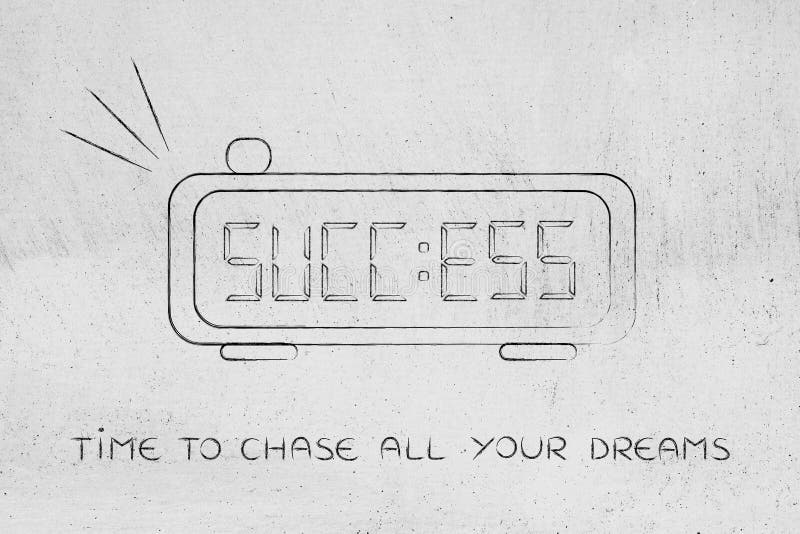 Digital Alarm with Word Success instead of Time Stock Illustration ...