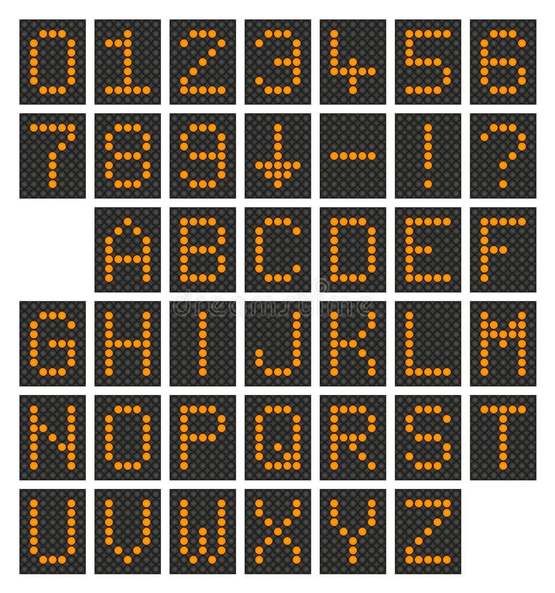 Digital Alphabet & Numbers Stock Vector - Illustration of board ...