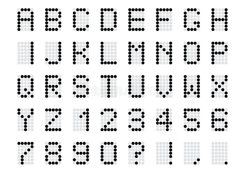 Digital Alphabet and Numbers. Vector Illustration Stock Illustration ... Digital Alphabet and Numbers. Vector Illustration Stock Illustration ...