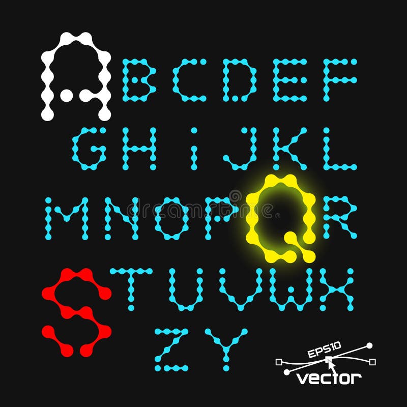 Digital alphabet stock vector. Illustration of digit - 56808478