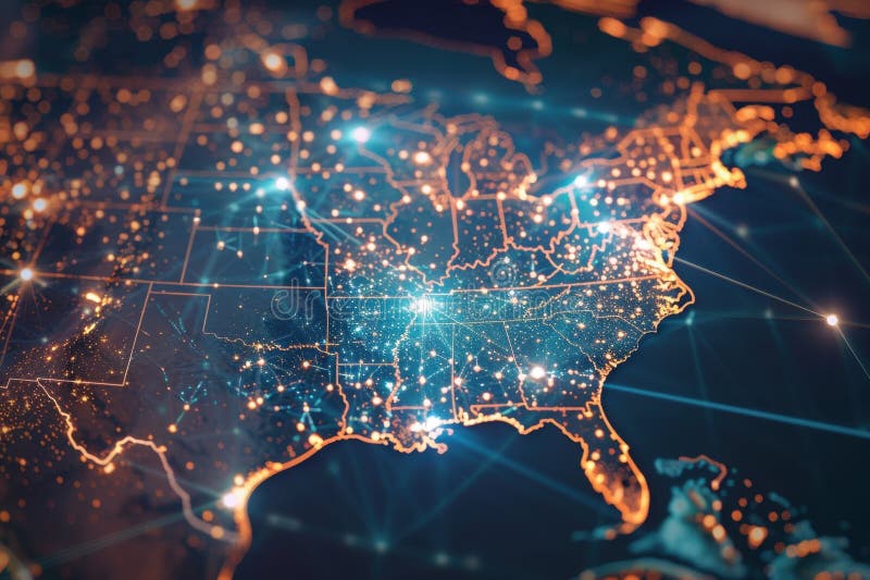Digital America S Interconnectedness Stock Image - Image of exchange ...