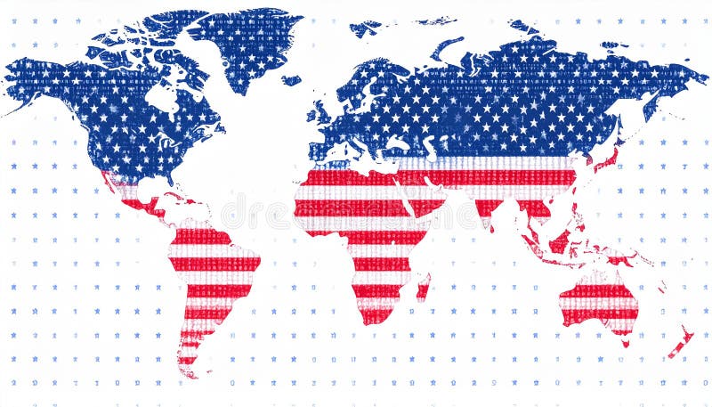 Digital American Flag Transitioning into Tech Pattern . Independence ...