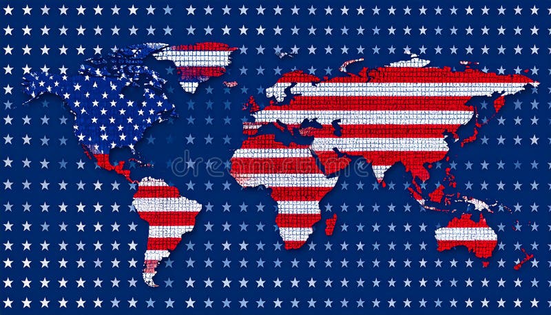 Digital American Flag Transitioning into Tech Pattern . Independence ...