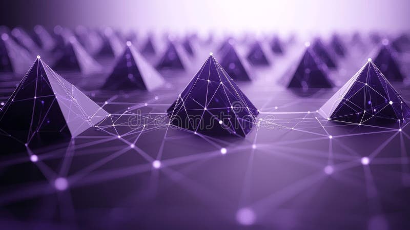 Digital Amethyst Crystals, Technology Background - Abstract Symbol ...