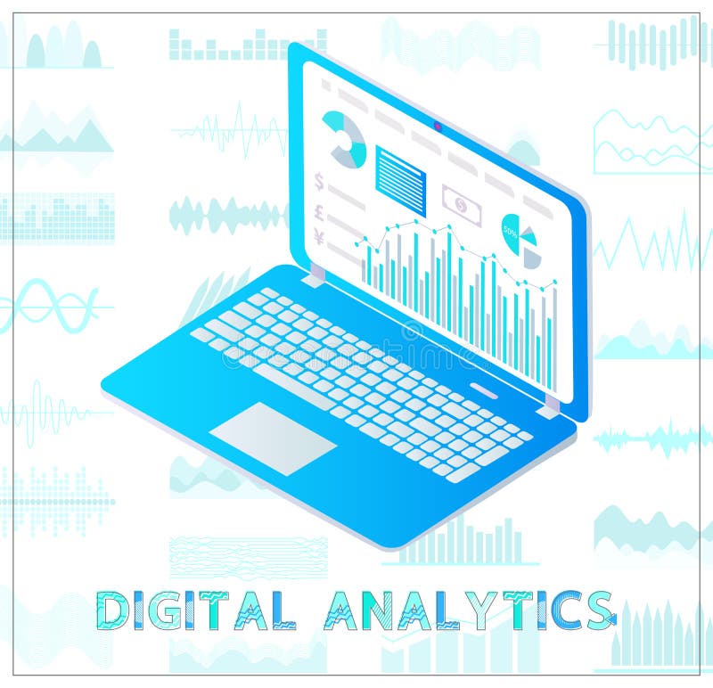 Digital Analytics Poster Chart Vector Illustration Stock Vector ...