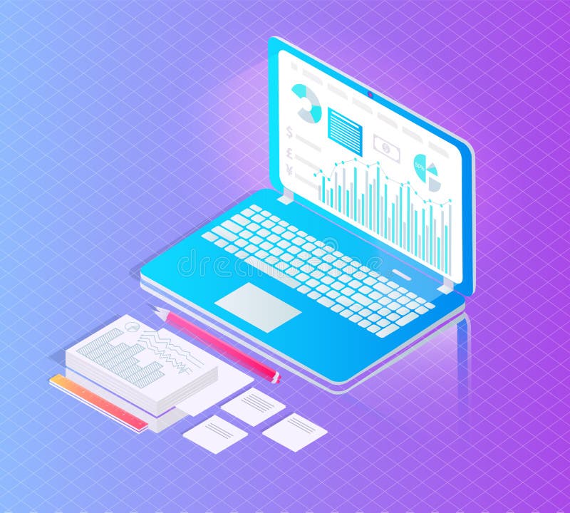 Digital Analytics Data Icons Vector Illustration Stock Vector ...