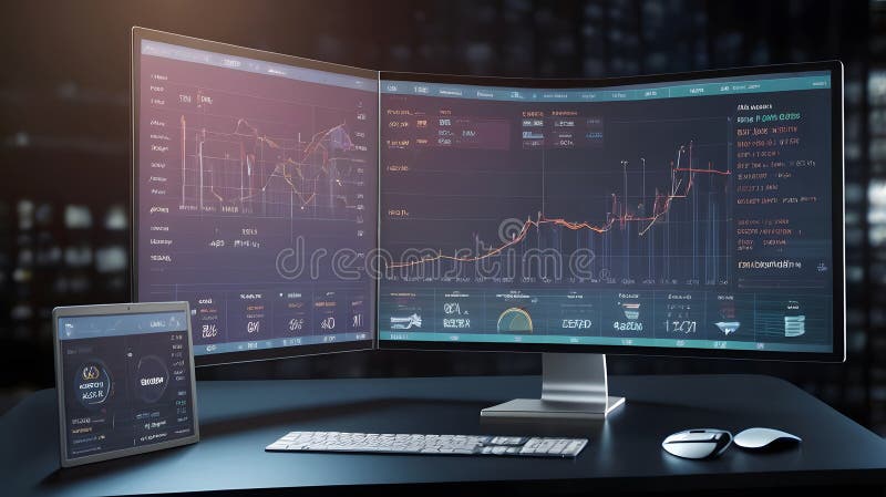 Digital Analytics Data Visualization Finance Stock Illustration ...