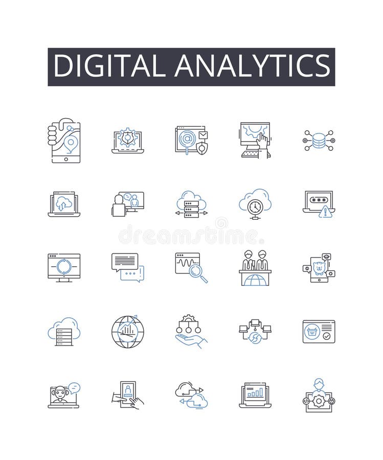 Digital Analytics Line Icons Collection. Information Technology, Social ... Digital Analytics Line Icons Collection. Information Technology, Social ...