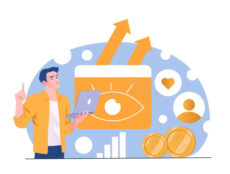 Digital Analytics and Marketing Growth Concept. Vector Illustration ...