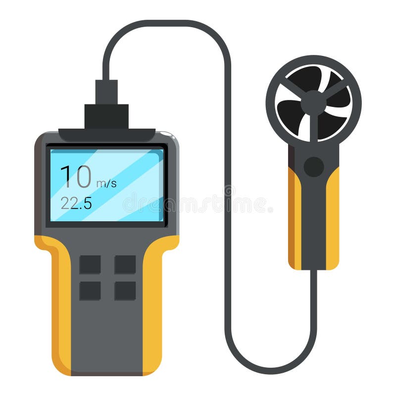 Digital Anemometer Measuring Wind Speed with Display Screen Stock ...