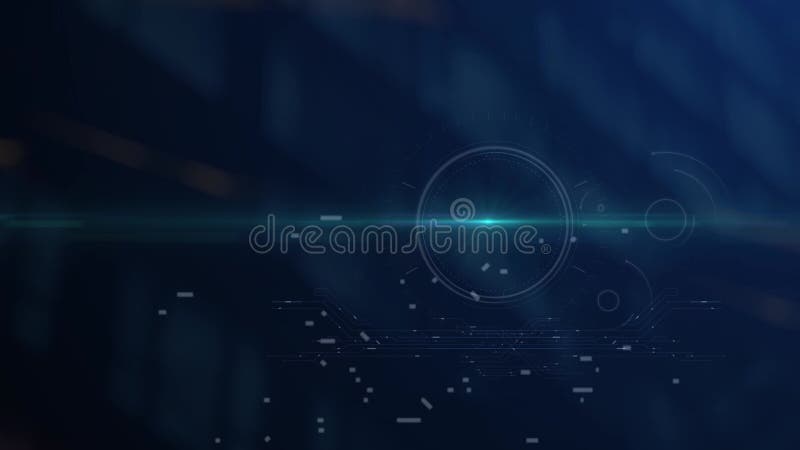 Digital Animated Blue Background with Light Dot and Graphic Symbols and ...