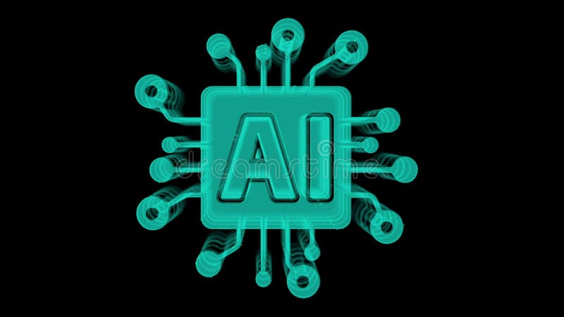 Digital Animation of Artificial Intelligence AI Icon. Stock Footage ...