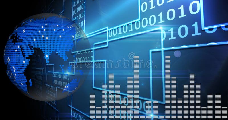 A Digital Animation of a Binary Bitmapped Image of the Earth 4k Stock ...