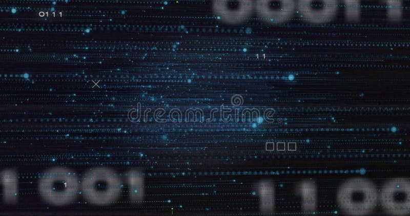 Digital Animation of Binary Code with Abstract Blue Light Patterns in Background Stock Video ...