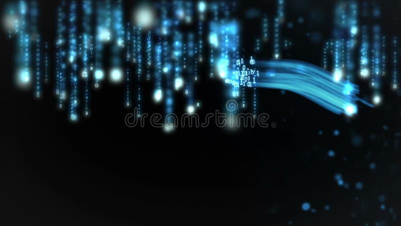 Binary codes and lightning stock footage. Video of command - 149912980