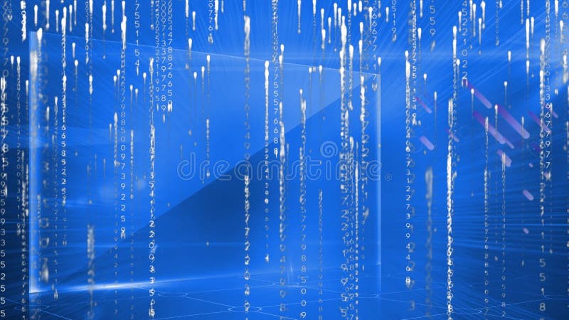 Digital Animation of Binary Coding Data Processing Against Light Trails ...