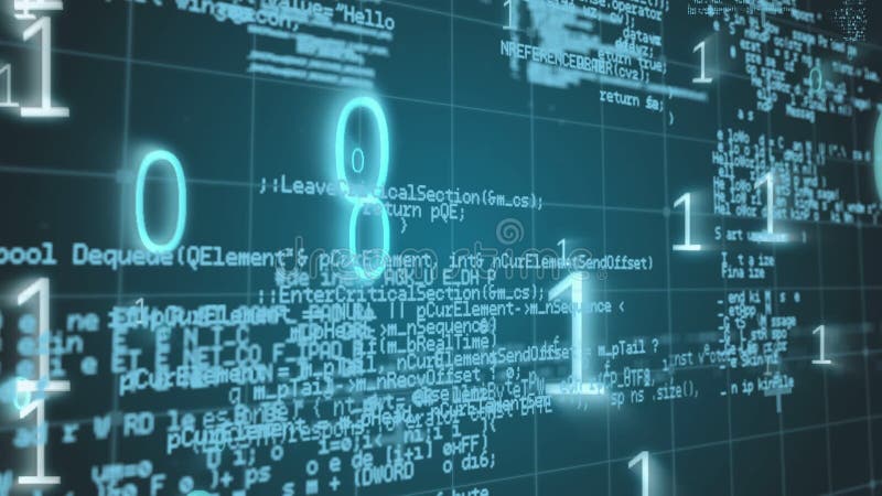 Binary and program codes stock video. Video of cable - 150238263
