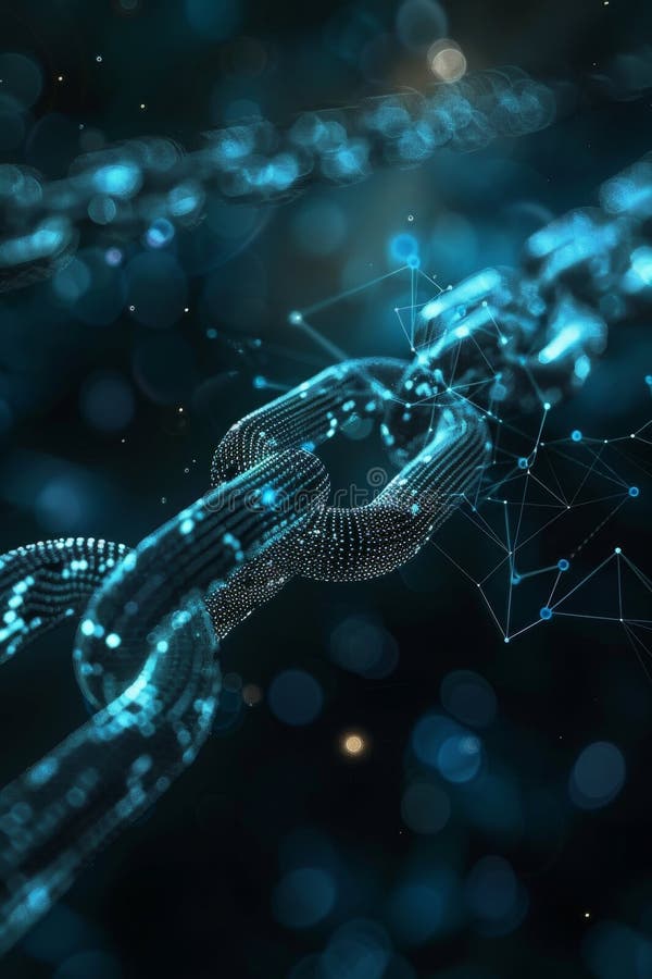 Digital Animation Of Blockchain Network Processing Secure Transactions