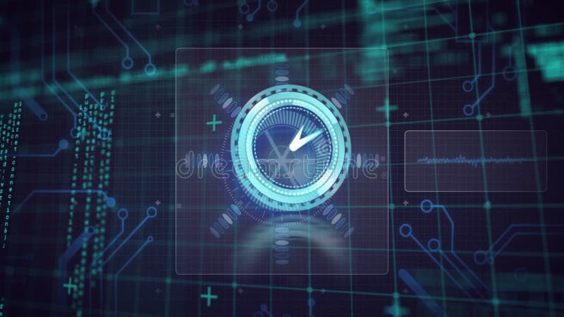 Digital Animation of Circular Progress Indicator with Blue Circuit Patterns Stock Video - Video ...