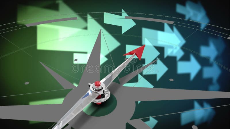 4K. Compass Indicating Direction on Green Screen. 3840x2160 Stock ...