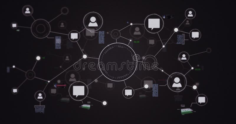 Network Connection Animation Computer Mouse Click Opens Digital