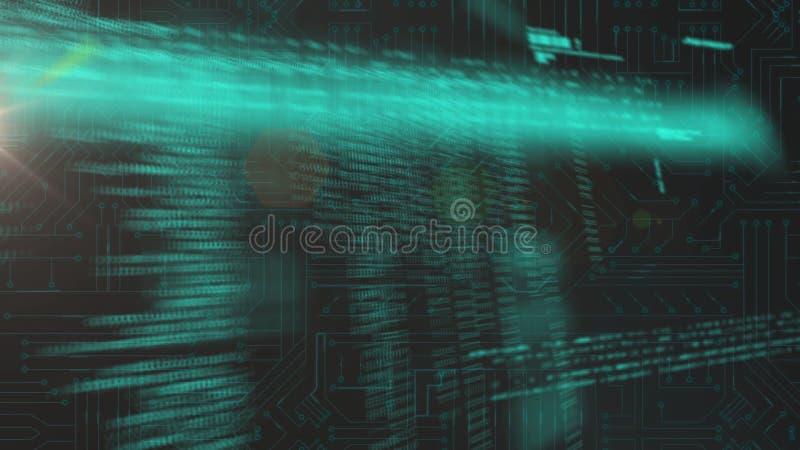 Digital Animation of Computer Language Moving Against Electronic Circuit Board Patterns Stock ...
