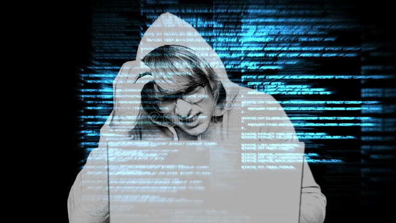 Digital Animation of Confused Hacker Stock Footage - Video of backdrop ...