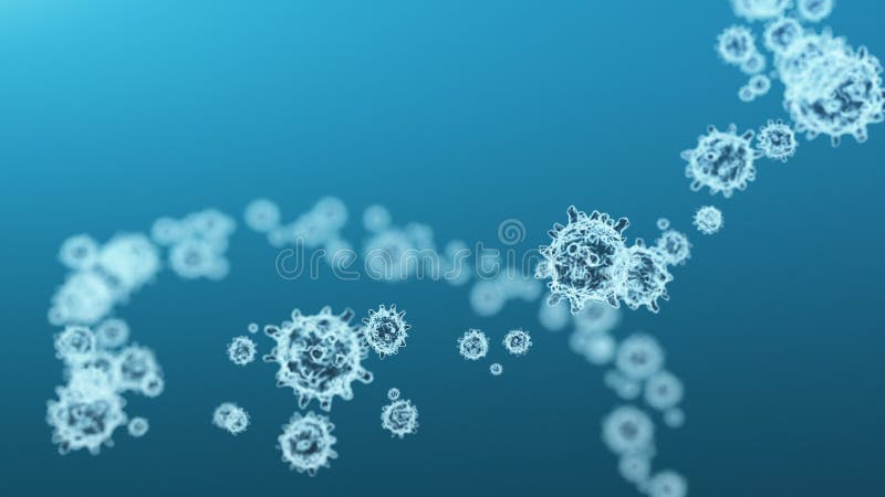 Digital Animation of the Covid-19 Virus Under a Microscope. Stock ...