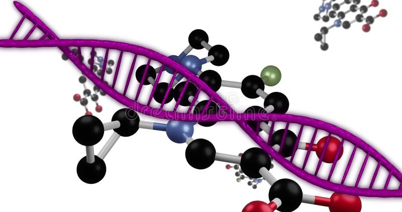 Digital Animation of Dna and Molecular Structures Spinning Against ... Digital Animation of Dna and Molecular Structures Spinning Against ...